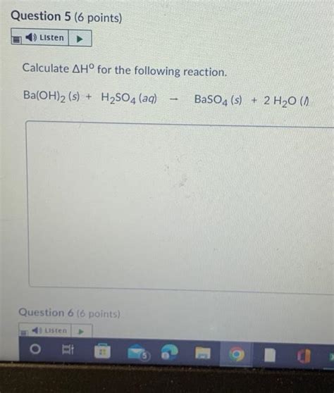 Solved Question 5 6 Points Listen Calculate Ahº For The