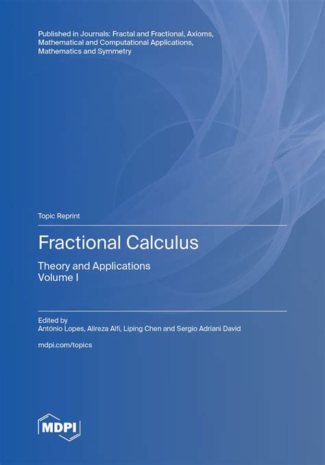 Fractional Calculus Theory And Applications Mdpi Books