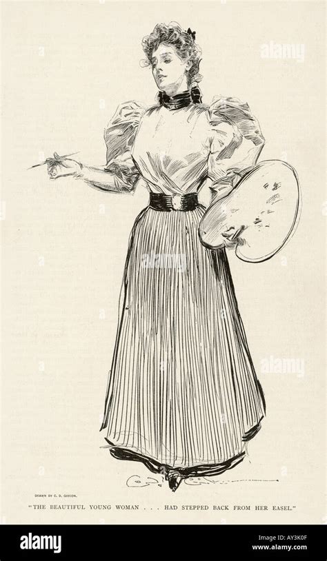 Gibson Girl Painting Stock Photo Alamy