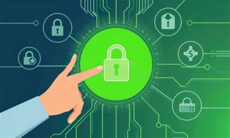 Hand Pressing Digital Lock Symbol Representing Cybersecurity And Data Protection Background
