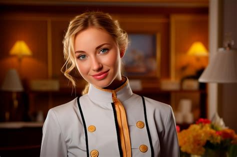 Premium Photo A Beautiful Maid With A European Appearance On The
