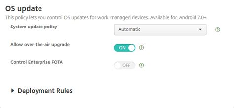 Control Os Updates Device Policy Xenmobile® Server