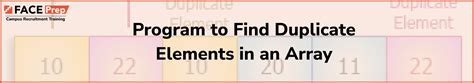 Program To Find Duplicate Elements In An Array Efficiently