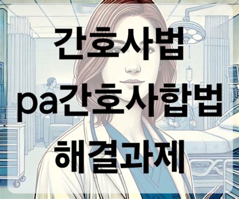 Pa간호사 뜻 합법화 간호법 내용 쉬운설명 And 해결과제 네이버 블로그