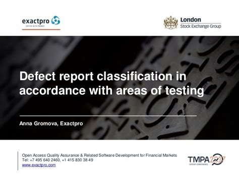 Tmpa 2017 Defect Report Classification In Accordance With Areas Of T