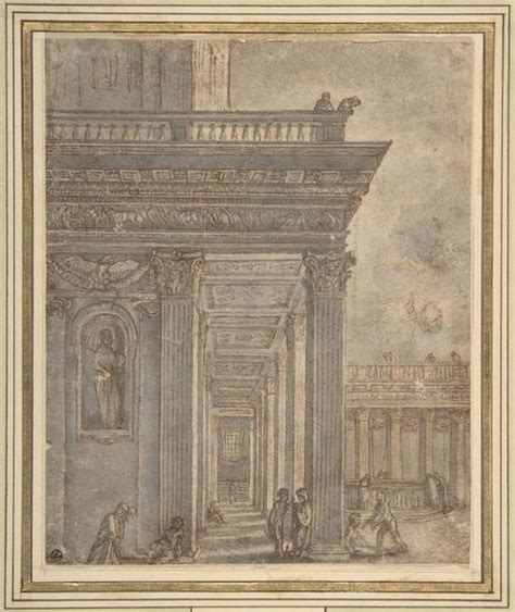 Adam Elsheimer A Temple In A Courtyard Pool Of Bethesda Picryl
