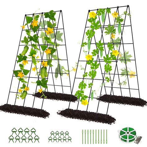 Docred Cucumber Trellis 2 Pack Foldable A Frame Trellis For Raised Bed