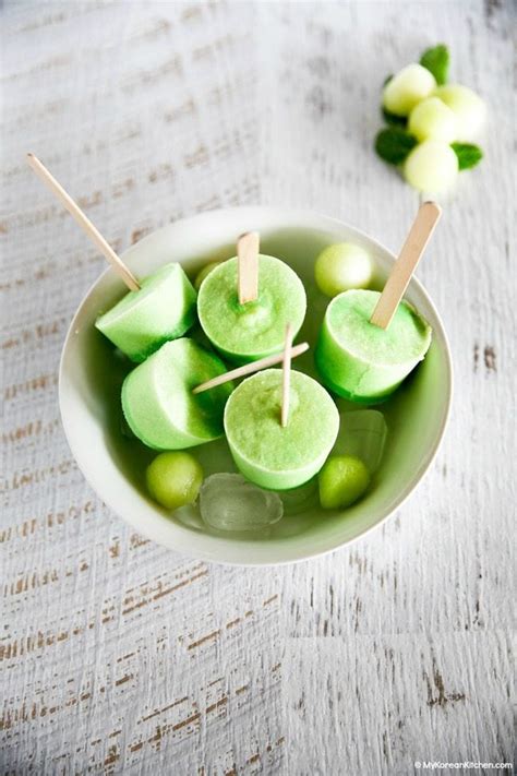Homemade Melona Bar Honeydew Melon Ice Pops My Korean Kitchen