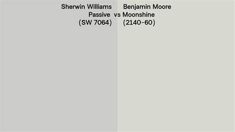 Sherwin Williams Passive Sw 7064 Vs Benjamin Moore Moonshine 2140 60
