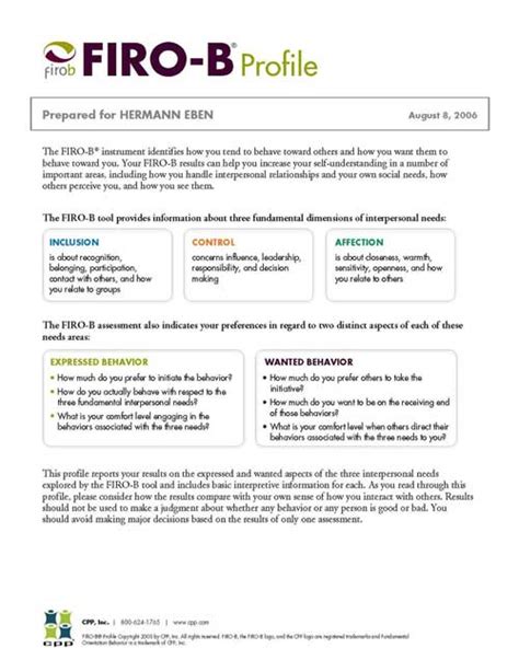 Firo B Your Interaction With Others Gr8 Solutions Group