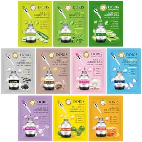 Amazon.com : Jigott - Doris Real Essence Mask 10 Combo Packs for ...