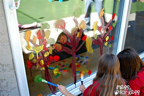 Fall Tree Window Painting Mess For Less