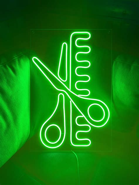 Scissors Neon Scissors Neon Sign Scissors Led Sign Custom Barber