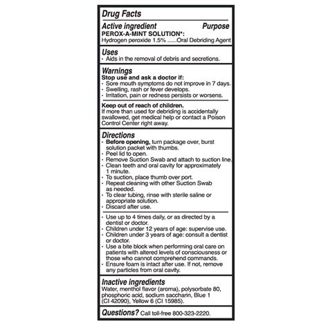 Sage Toothette Suction Swab With Perox A Mint Stryker Home Care