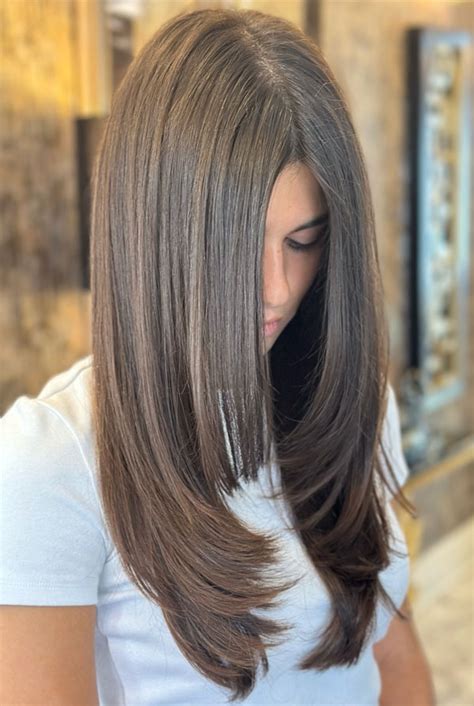 Front Layers Long Hair Straight Hair