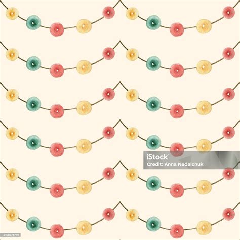 수채화 그림 생일 파티 요소 화환 깃발과 완벽 한 휴일 패턴 생일 공휴일 설날 축 하 화 환 선물 고품질 일러스트레이션 0명에