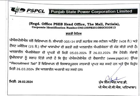 Pspcl Assa Recruitment 2024 For 433 Vacancies Apply Online At