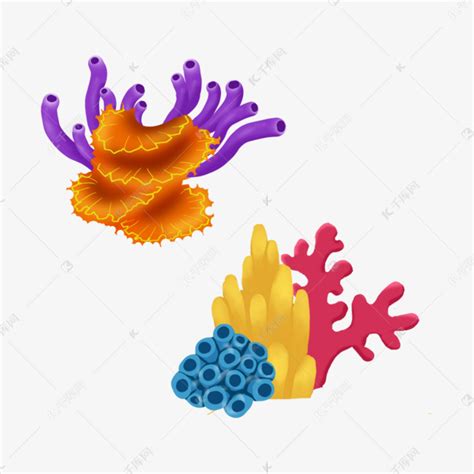 珊瑚礁海底植物插画素材图片免费下载 千库网