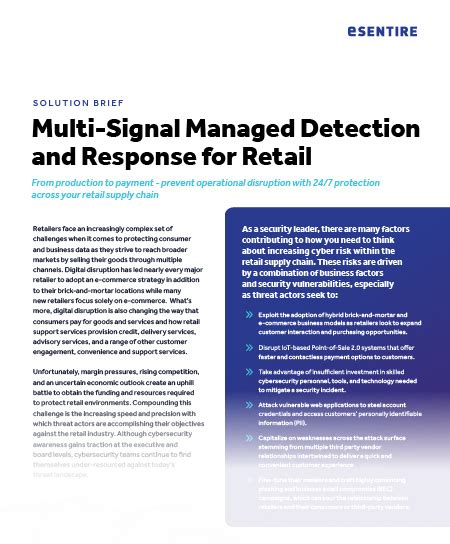 Esentire Managed Detection And Response Mdr For Retail Solution…