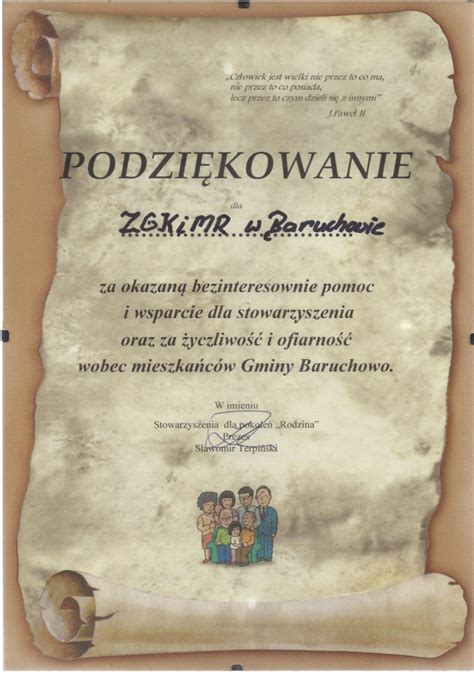 NAGRODY WYRÓŻNIENIA PODZIĘKOWANIA Zakład Gospodarki Komunalnej i Modernizacji Rolnictwa