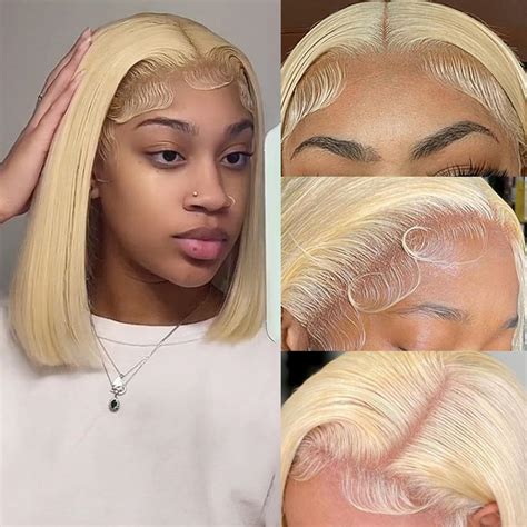 Amazon Punmasa Blonde Bob Wig Human Hair 180 Density 613 Lace