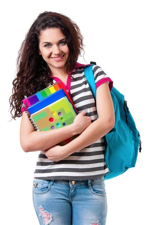 Dziewczyna Z Plecakiem Zdjęcie Stock Obraz Złożonej Z Homework 30314176