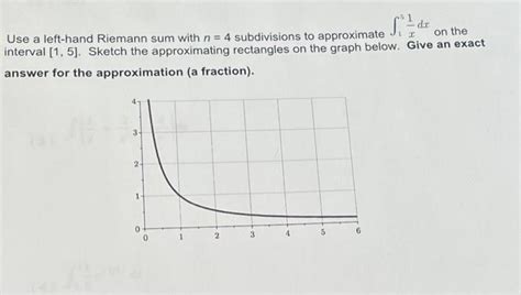 Solved Use A Left Hand Riemann Sum With N 4 Subdivisions To