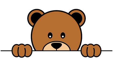 Historieta divertida de un oso que mira a escondidas de detrás de la