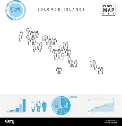 Les Gens Des Îles Salomon Carte Des Icônes Les Gens Foule Dans La