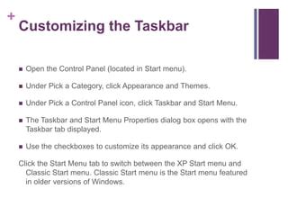 Lesson5 Customizing Windows PPTX Operating Systems Computer Software And Applications