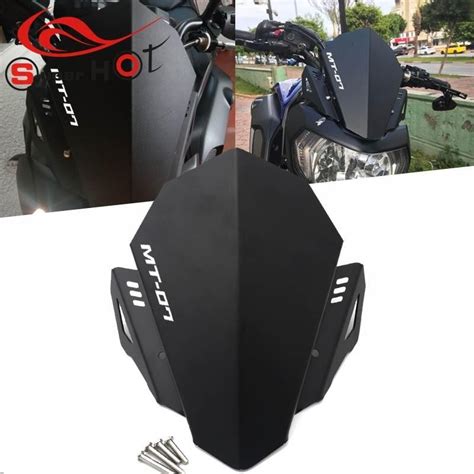 【可開發票】雅馬哈mt07 Mt 07 Fz07 2018 2020改裝件前擋風風鏡頭罩鋁合金風擋板 蝦皮購物