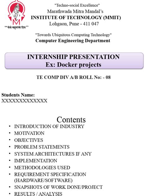 Presentation Internship Pdf Art