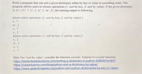 Solved In Python 3 Write A Program That Can Sort A Given Chegg
