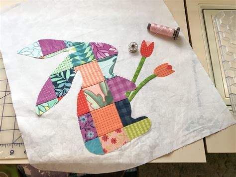 Patchwork Bunny Applique Days Filled With Joy
