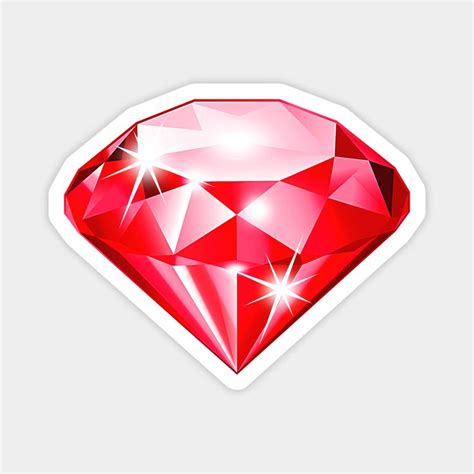 Red Diamond Ruby Magnet Sparkling Gem For Fridge And Locker