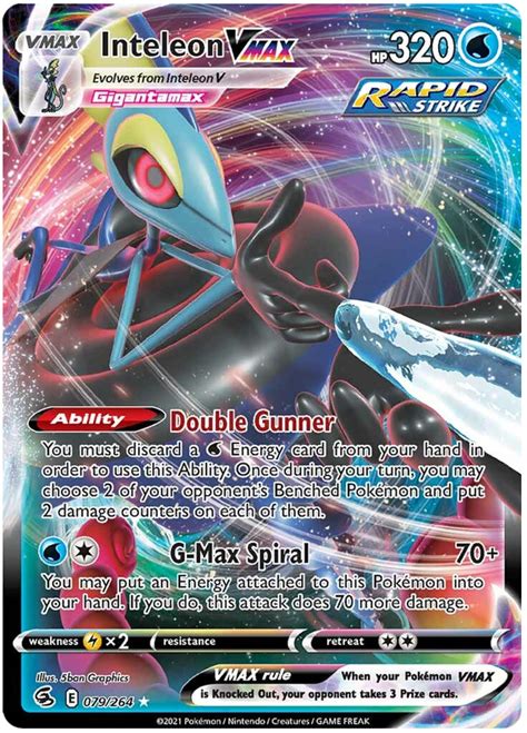 Inteleon VMAX Fusion Strike 79 Pokemon Card
