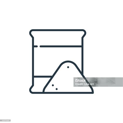 음식과 음료 알레르기 개념에서 밀가루 아이콘 벡터 밀가루 편집 가능한 스트로크의 얇은 선 그림 웹 및 모바일 앱 로고 인쇄