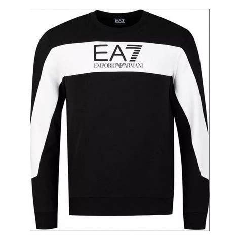 Emporio Armani EA7 Cotton Overhead Black Sweatshirt Clothing From N22