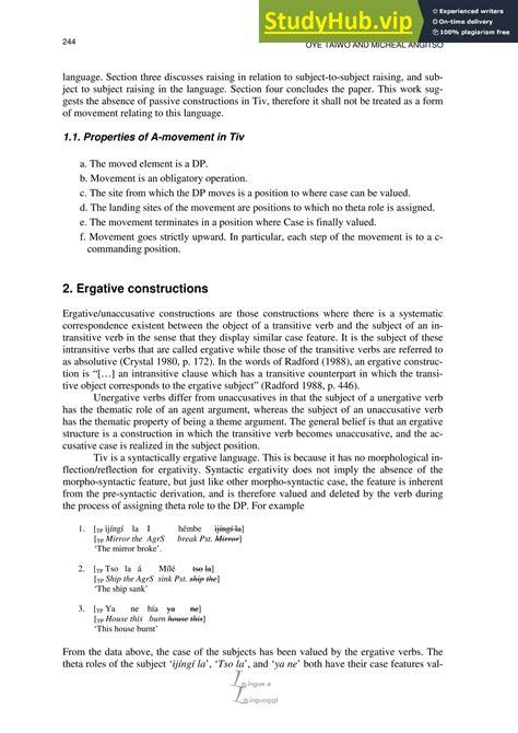 Argument Movement In The Tiv Language Pdf Programming Languages Computing