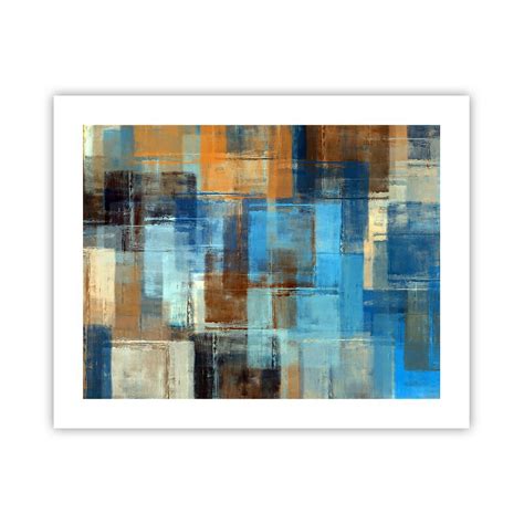 Obraz Plakat Przez błękitną zasłonę 50x40cm Abstrakcja Sztuka