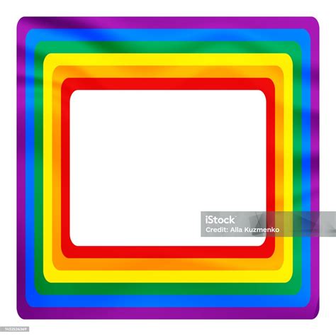 플래그 Lgbt 아이콘 제곱 된 프레임 템플릿 디자인 벡터 일러스트레이션 사랑이 승리합니다 무지개 색상의 Lgbt 기호 게이 프라이드 컬렉션 복사 공간 Pride