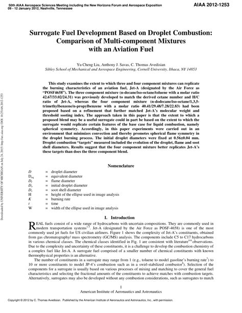Pdf Surrogate Fuel Development Based On Droplet Combustion