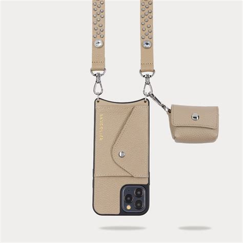 Avery Airpod Clip On Pouch Light Taupesilver Bandolier Purses