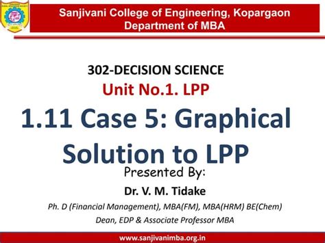 1 11 Ds Case 5 Graphical Solution To Lpp Ppt