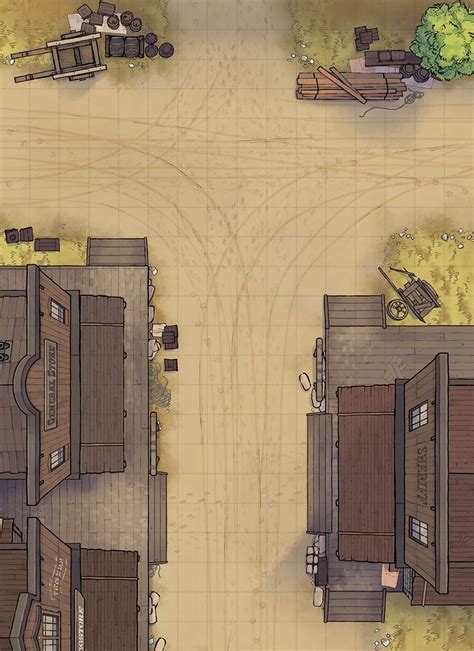 The Wild West High Street Battle Map Tabletop Rpg Dandd 5e Pathfinder