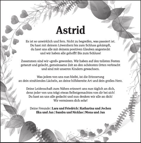 Astrid Nachruf Stader Tageblatt