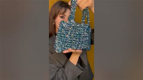 کیف مهره ای 💙 Diy Beaded Bag Youtube