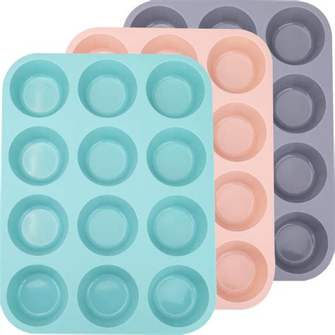 Redfly Silicone Mini Muffin Pan 24 Cup Cupcake Pans And Egg