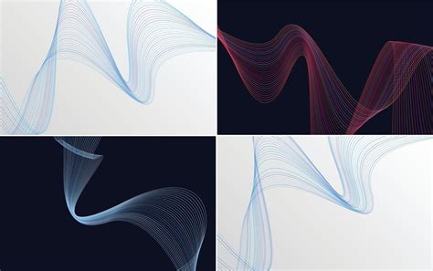Wave Curve Abstract Vector Background Pack For A Contemporary And Elegant Design 18279433 Vector