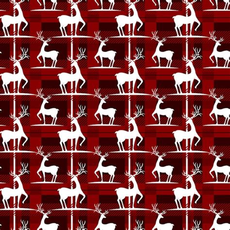 Ilustración De Vector De Venado Orgulloso Noble Inconsútil Vector Premium